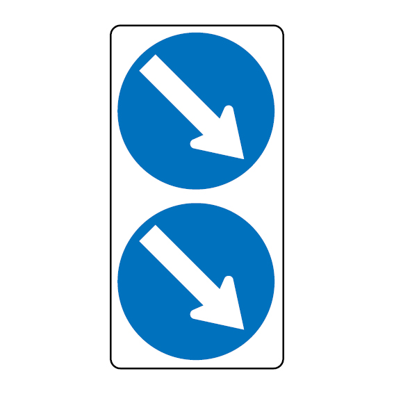 Keep Right - 300 x 600mm - c/w Cone Strap | Powerpac